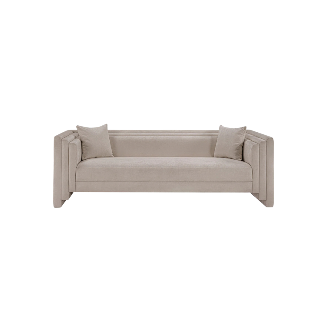 Beige Modern Sofa | Iowa Decor Rentals | Monarch Events